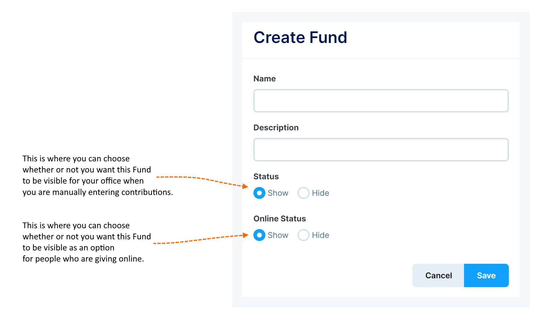 Setting up Your List of Funds - Faith Teams - Church Management Software