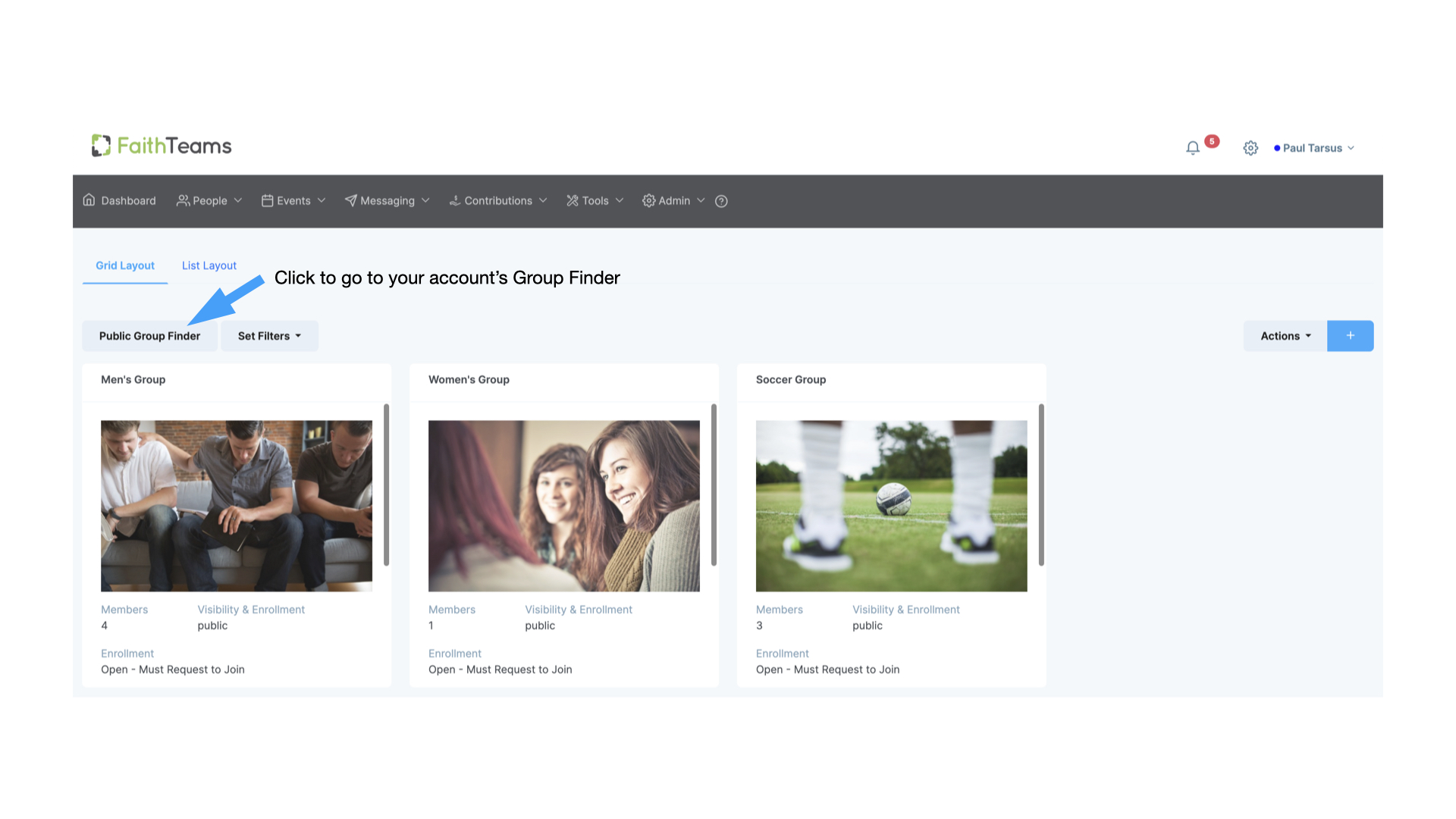 Faith Teams - Group Finder How To - Church Management Software