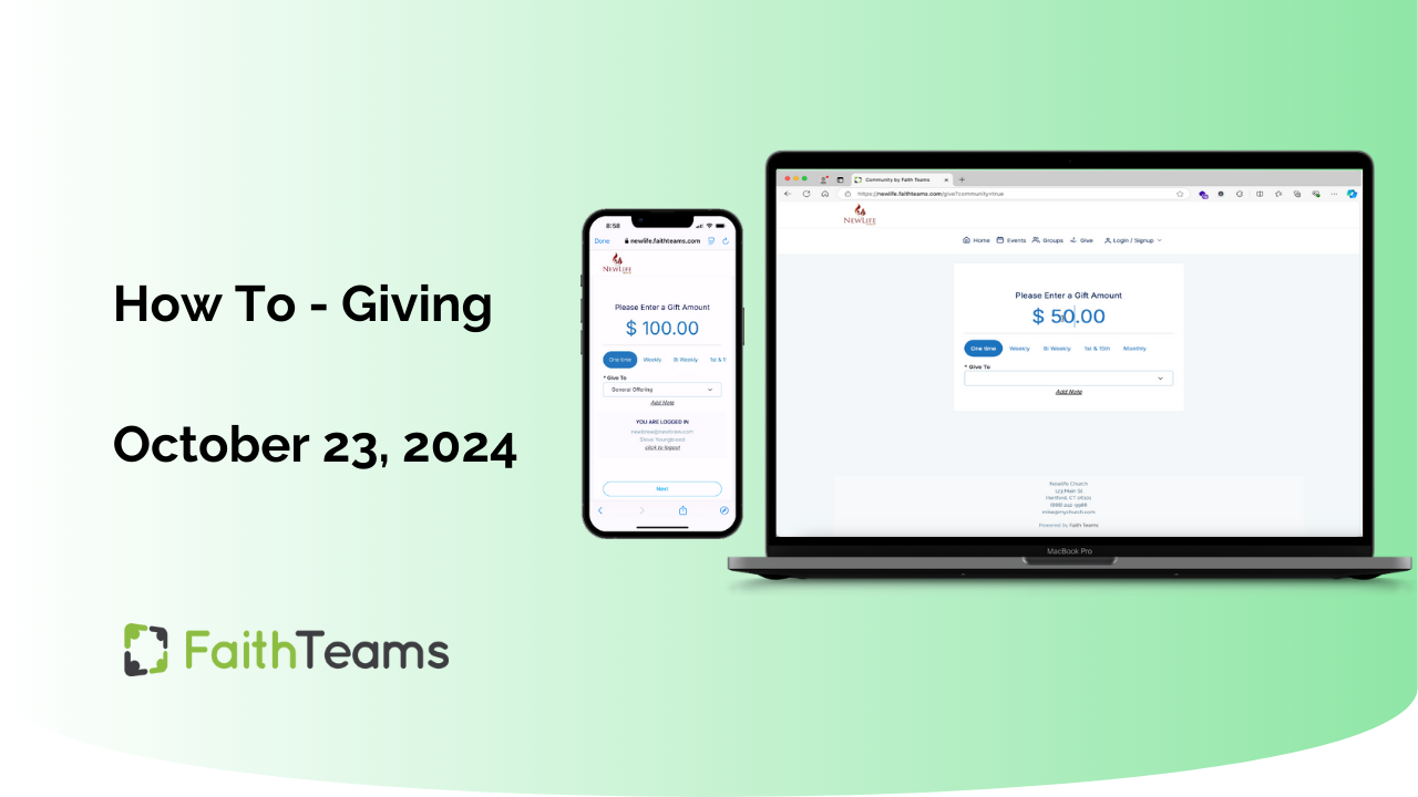 How To - Giving - Faith Teams