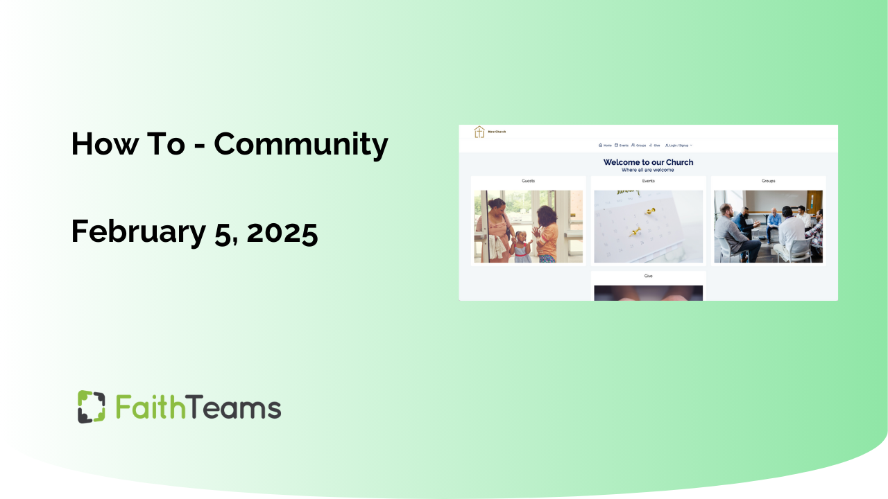 Church Management Software - Easy and Affordable - Faith Teams