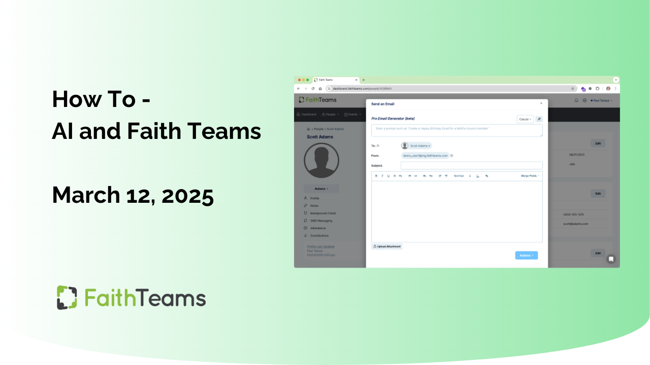 Church Management Software - Easy and Affordable - Faith Teams