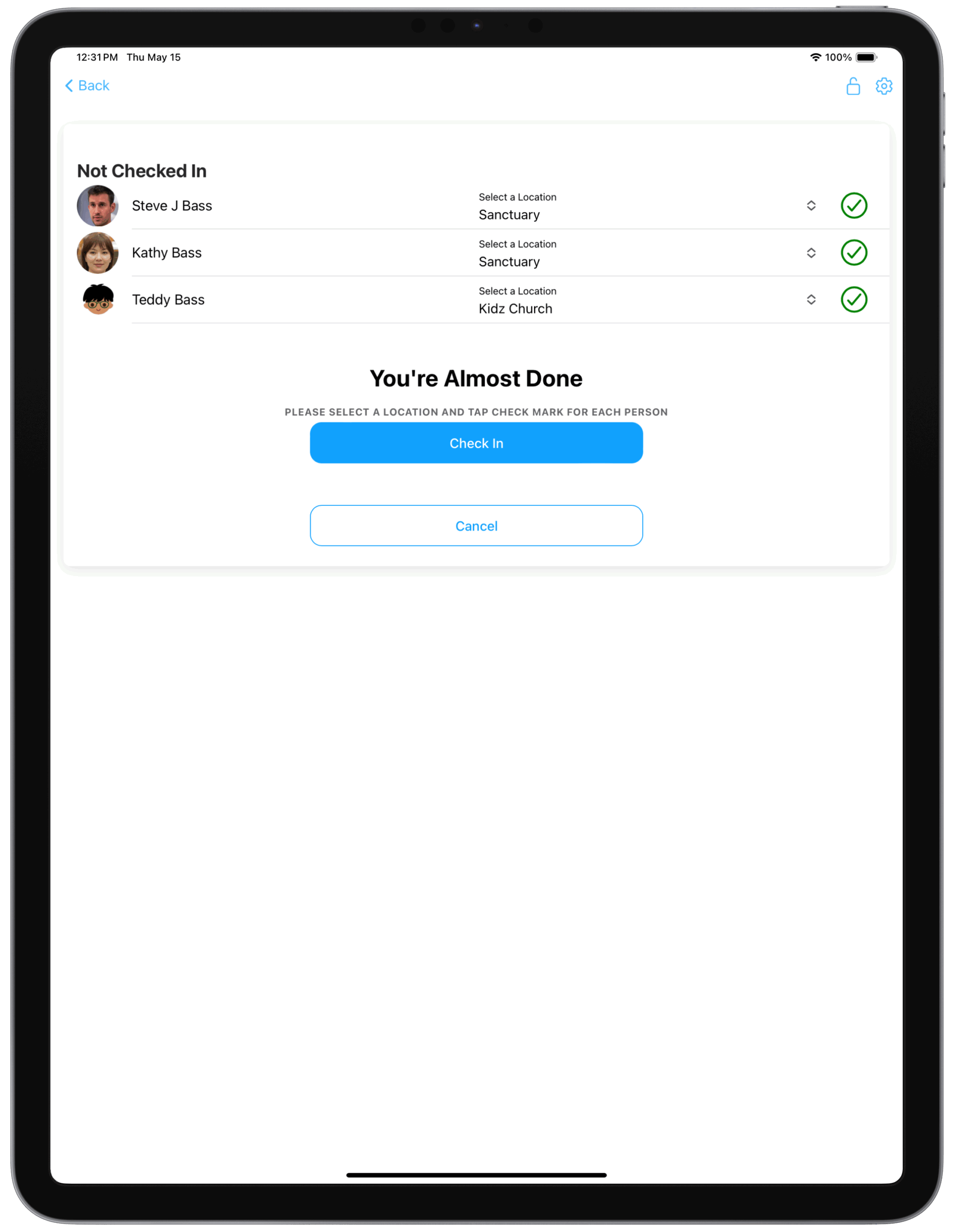 Faith Teams - Self Check In- Church Management Software